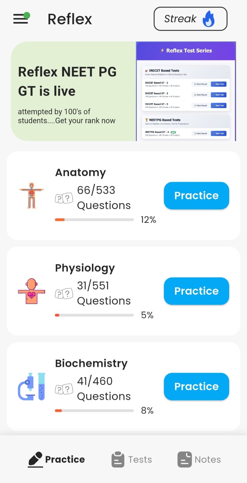 Reflex - NEET PG Preparation Platform